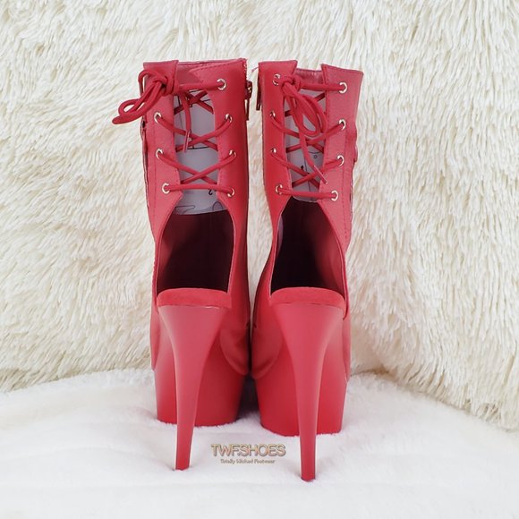 Pleaser | Shoes | Red Platform Ankle Boots | Poshmark